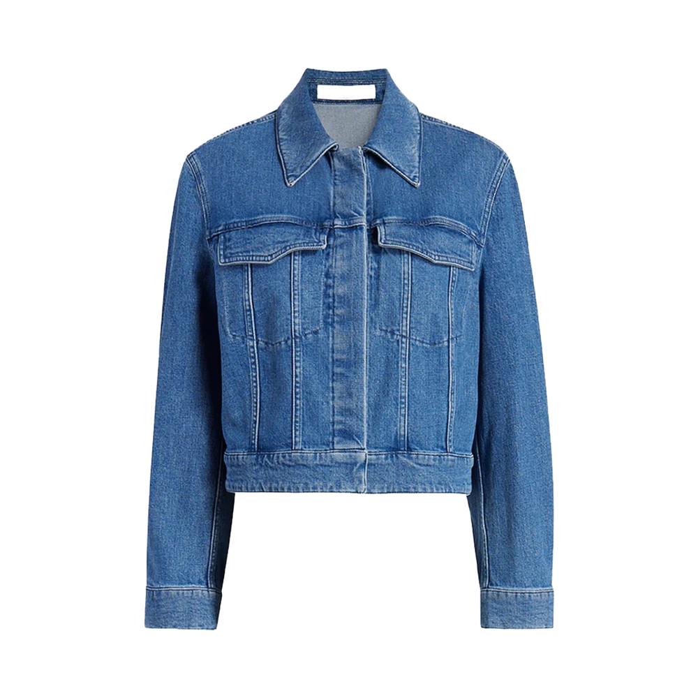Another Tomorrow Cropped Denim Jacket at Air Supply