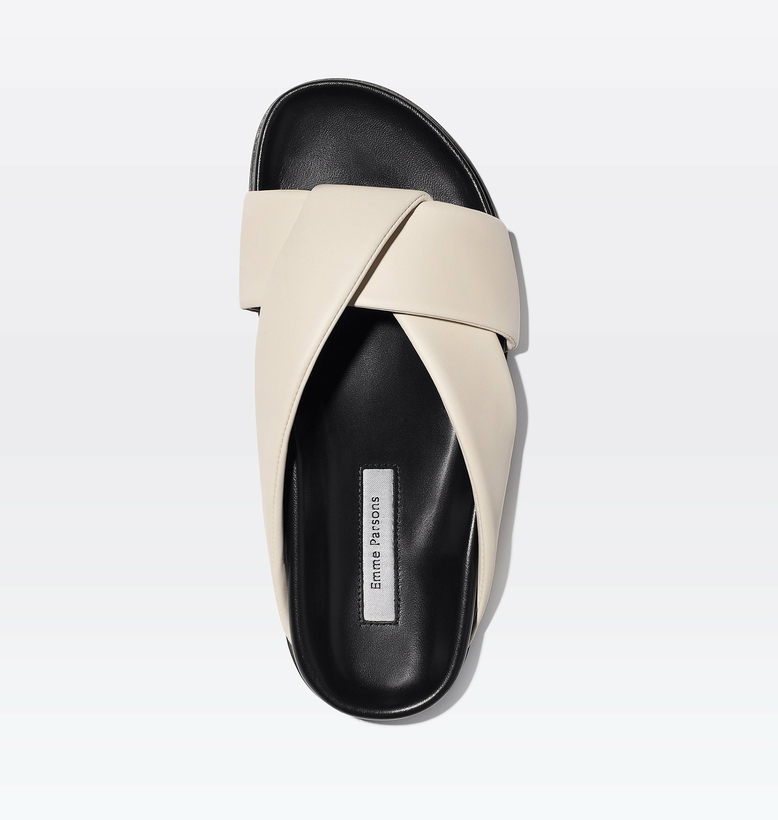 Emme Parsons Folded Slide in Ivory Nappa at Air Supply