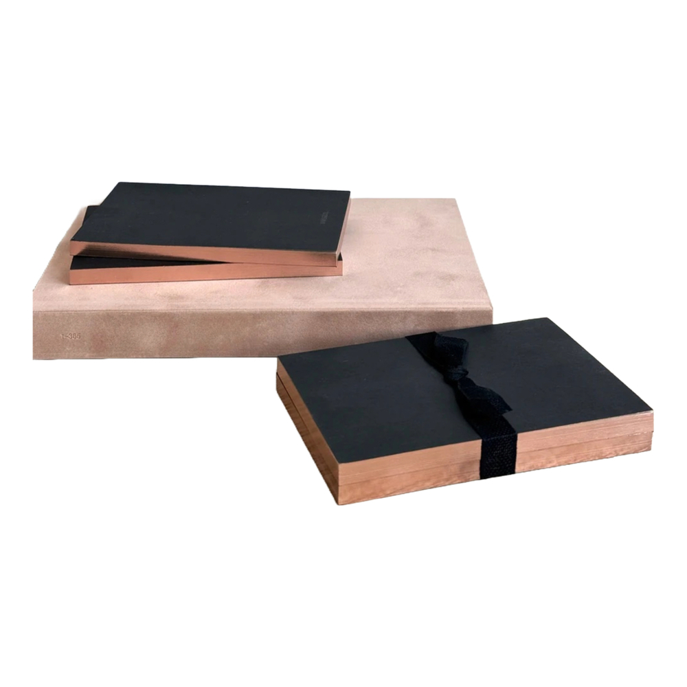 Wms&Co.'s Little Black Notebooks with Rose Gold Edging (Set of 2) at ...