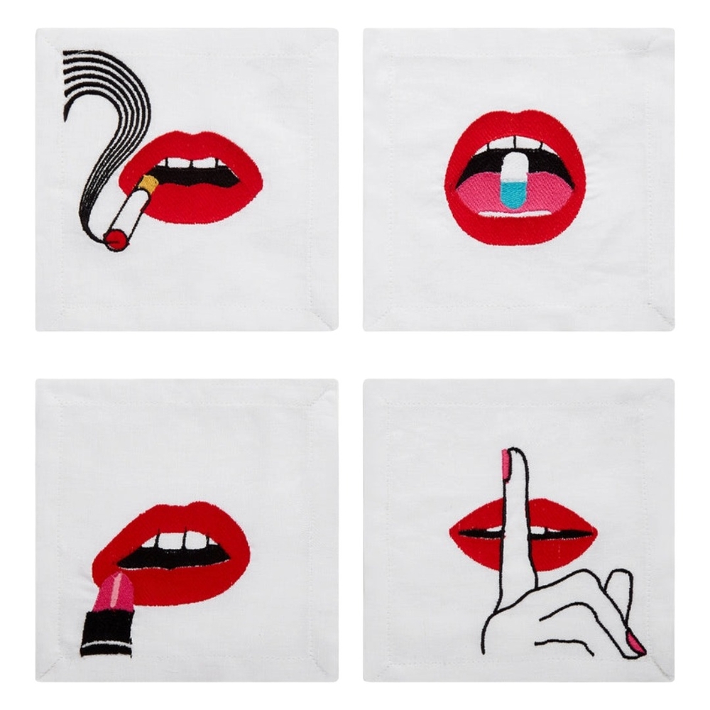 Jonathan Adler Lips Cocktail Napkins at Air Supply