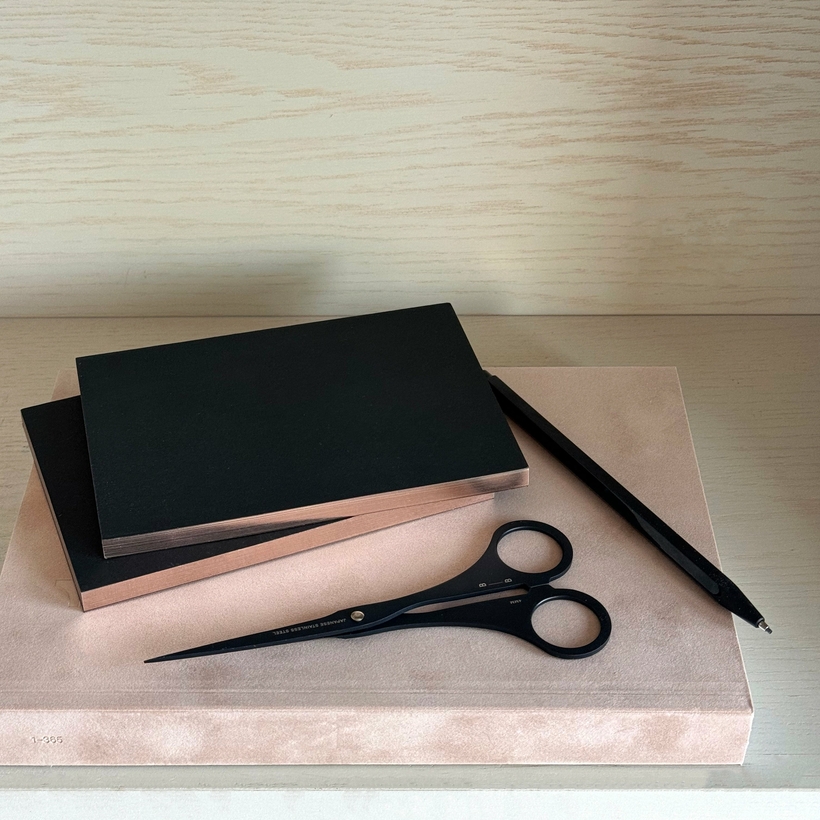 Wms&Co.'s Little Black Notebooks with Rose Gold Edging (Set of 2) at ...