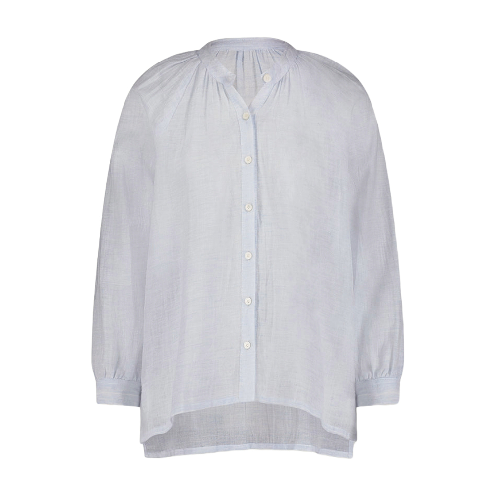 Lemlem Mita Button Up Blouse in Nefas Sky at Air Supply
