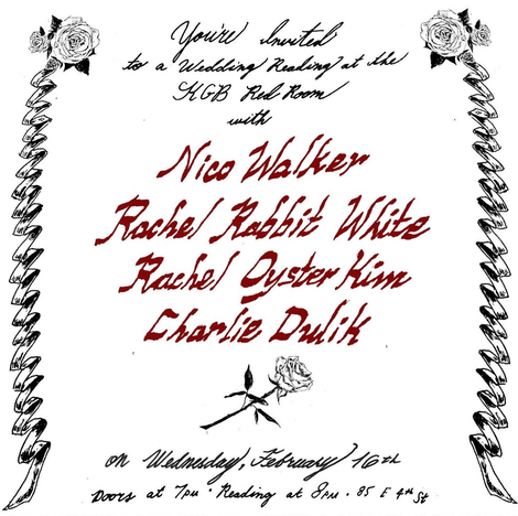 Nico Walker, Rachel Rabbit White Wedding Reading: Arts Intel Report