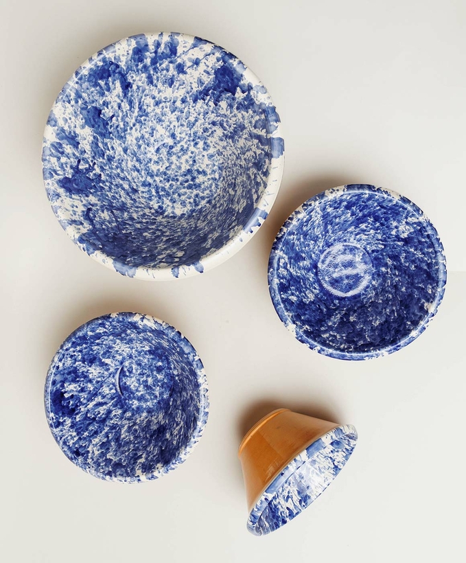 Il Buco Vita's Large Blue Splatterware Basin at Air Supply