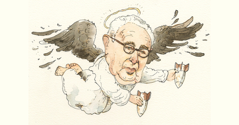 Henry Kissinger, Bombing from Heaven: Barry Blitt’s Sketchbook - Air Mail